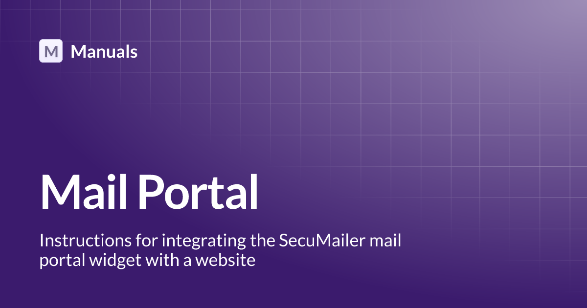 Mail Portal | Manuals